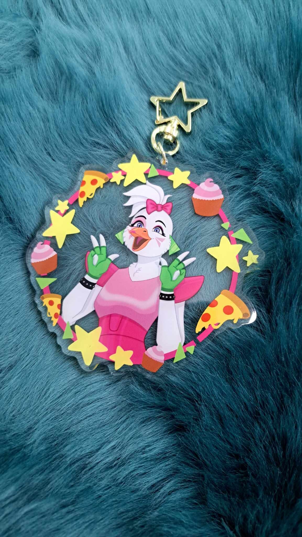 FNAF Security Breach Keychains Glamrock Freddy, Monty, Chica, Roxy 3.5 ...