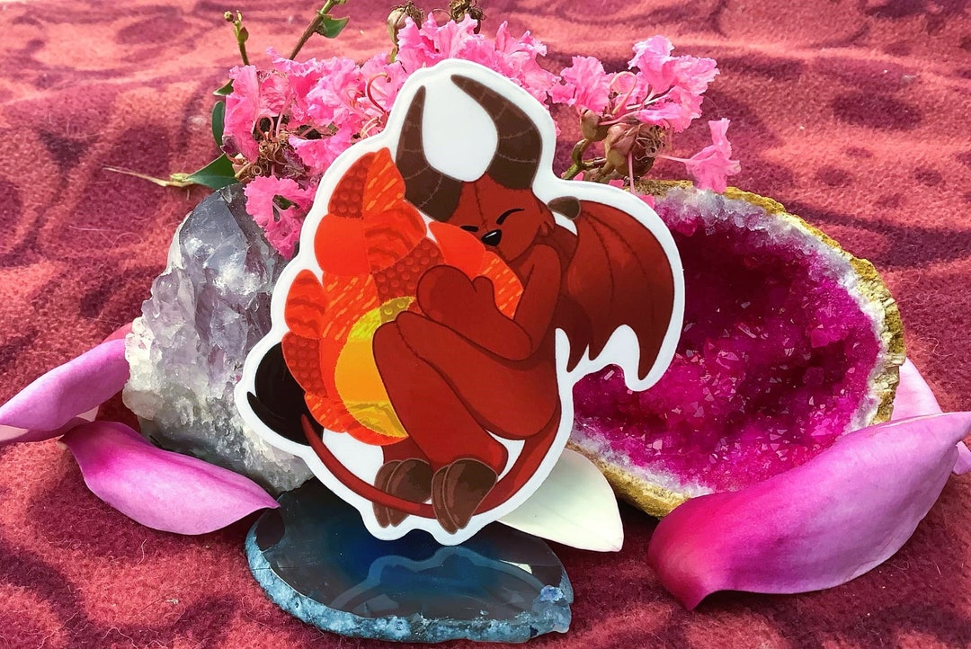 Plushy Demon Sticker, Custom Design, Adorable Plush, Halloween, Monster ...