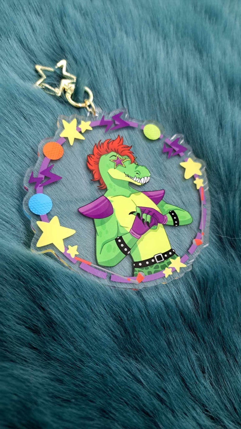 FNAF Security Breach Keychains Glamrock Freddy, Monty, Chica, Roxy 3.5 ...