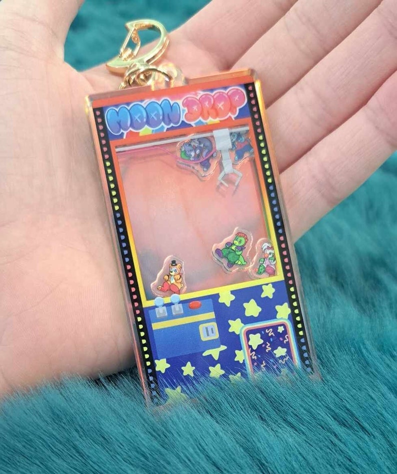 FNAF Security Breach Claw Machine Shaker Keychains 3.5 Double-sided ...