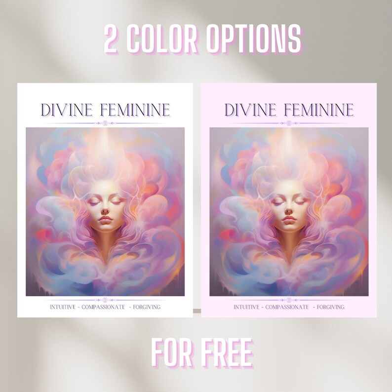Divine Feminine Aura Poster Pastel Pink Purple Gradient Affirmation Art ...
