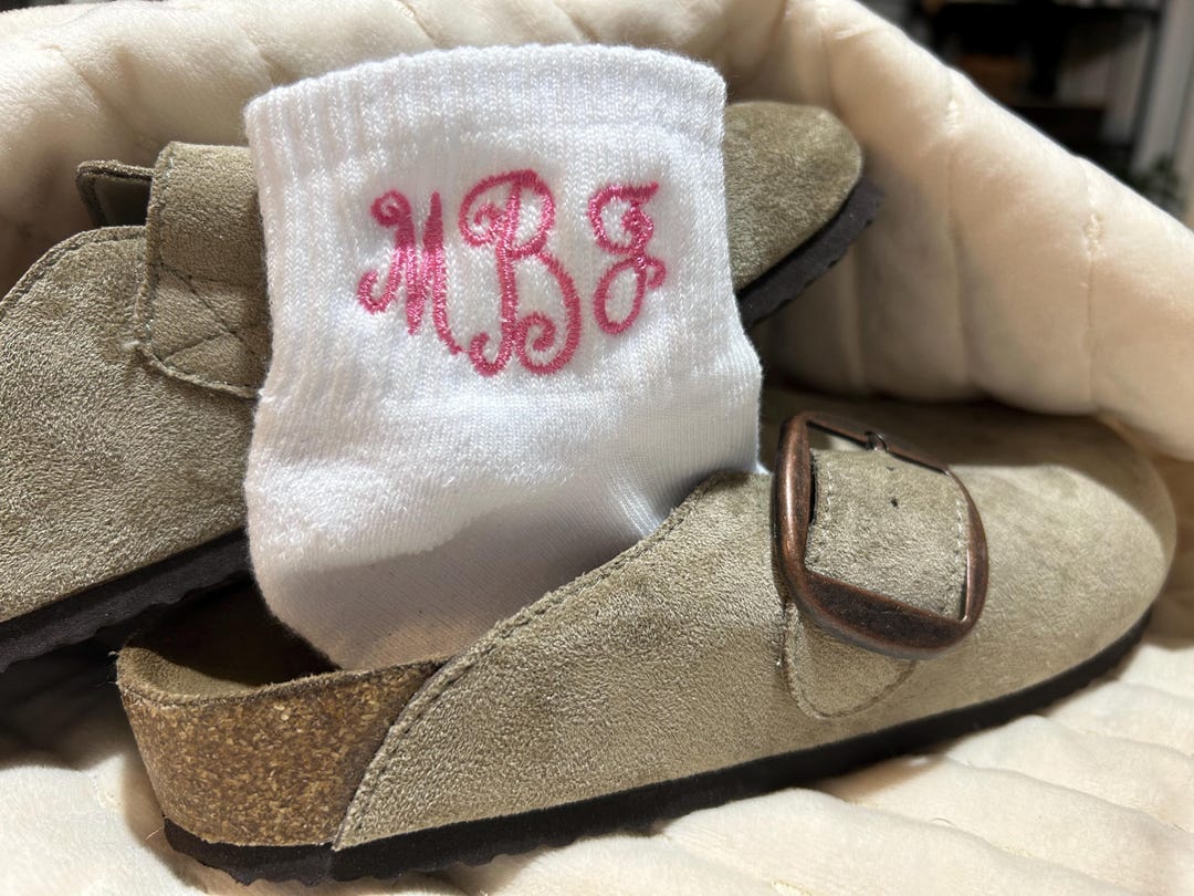 Three Letter Monogrammed Ladies Socks, Custom Monogrammed Socks ...