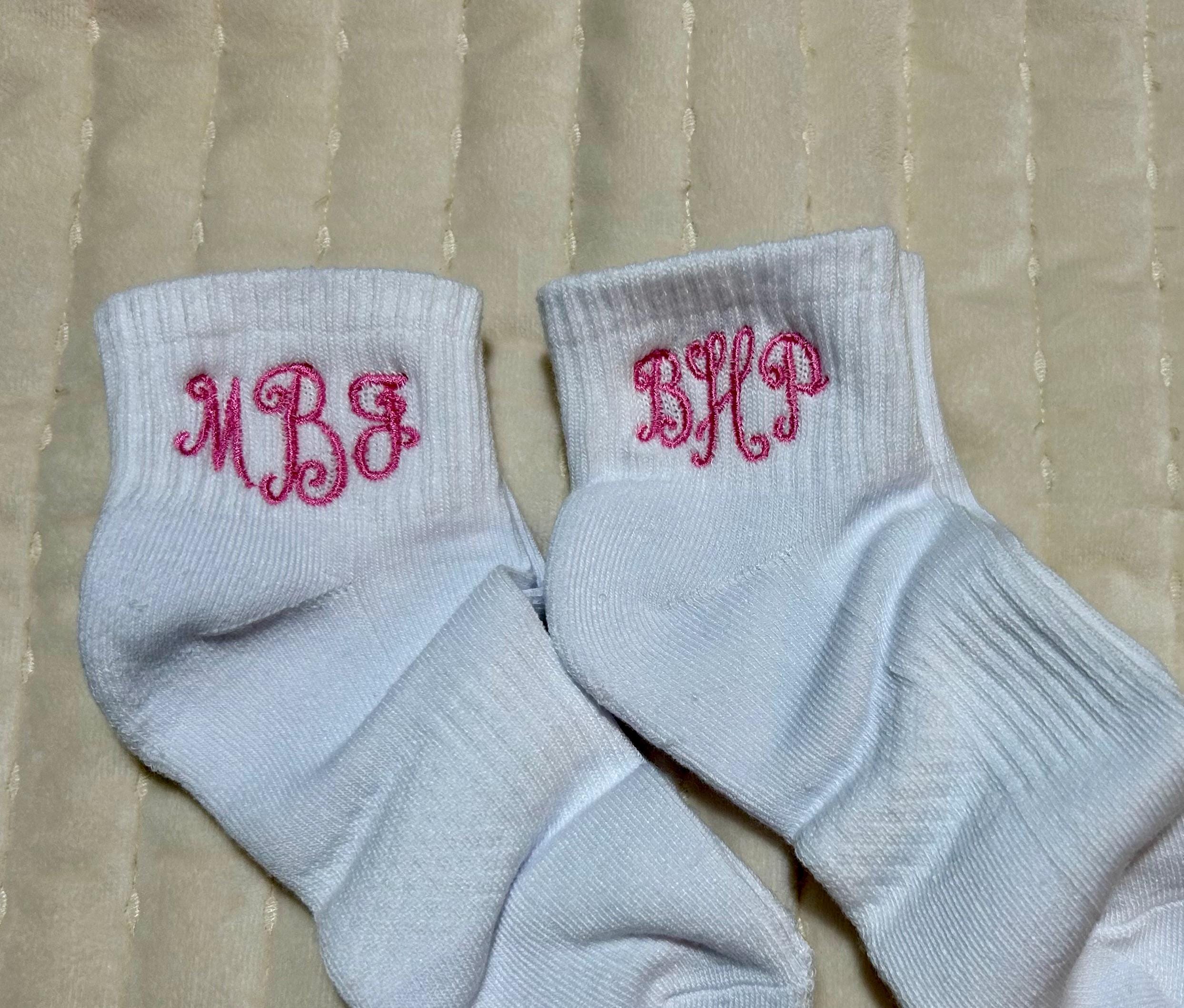 Three Letter Monogrammed Ladies Socks, Custom Monogrammed Socks ...