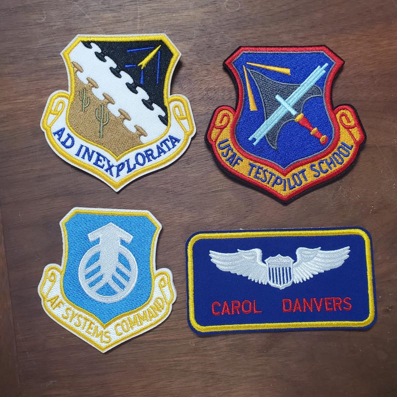 Cosplay Carol Danvers Captain Marvel 3"-4" DELUXE Patch Set of 4 Screen ...