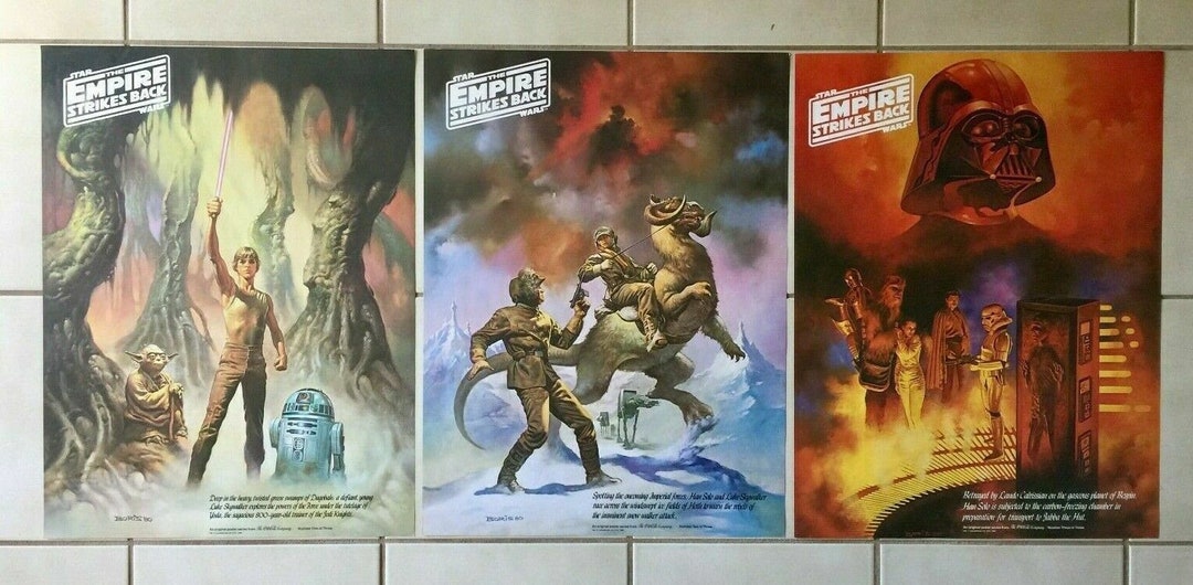 Original 1980 Star Wars:esb Boris Promo Poster Set of 3- UNUSED Rolled ...