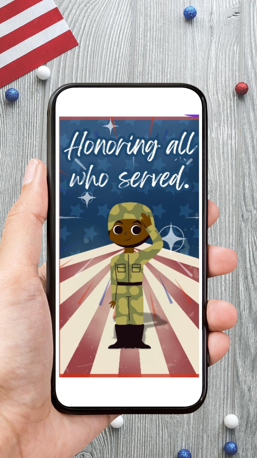 Male AA Soldier | Veterans Day Canva Template | Editable Patriotic ...