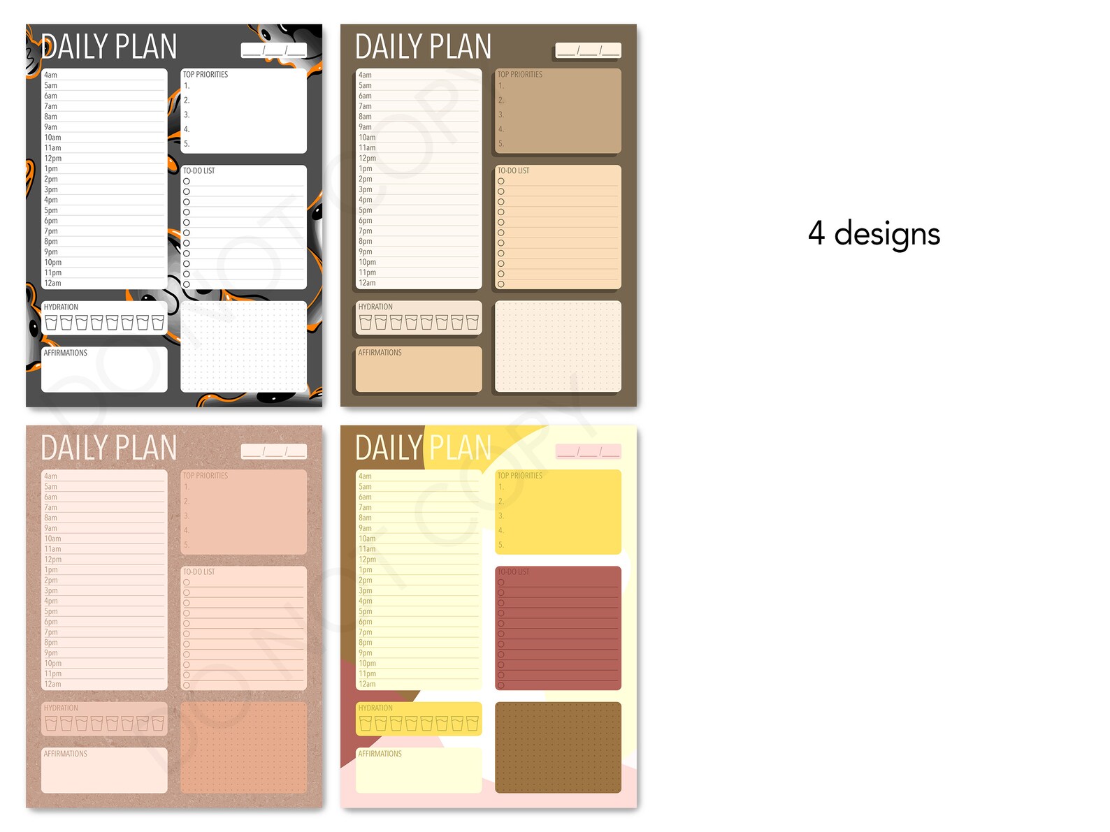 Digital Daily Planner, Goodnotes Planner, iPad Planner | 4 Designs (8 ...