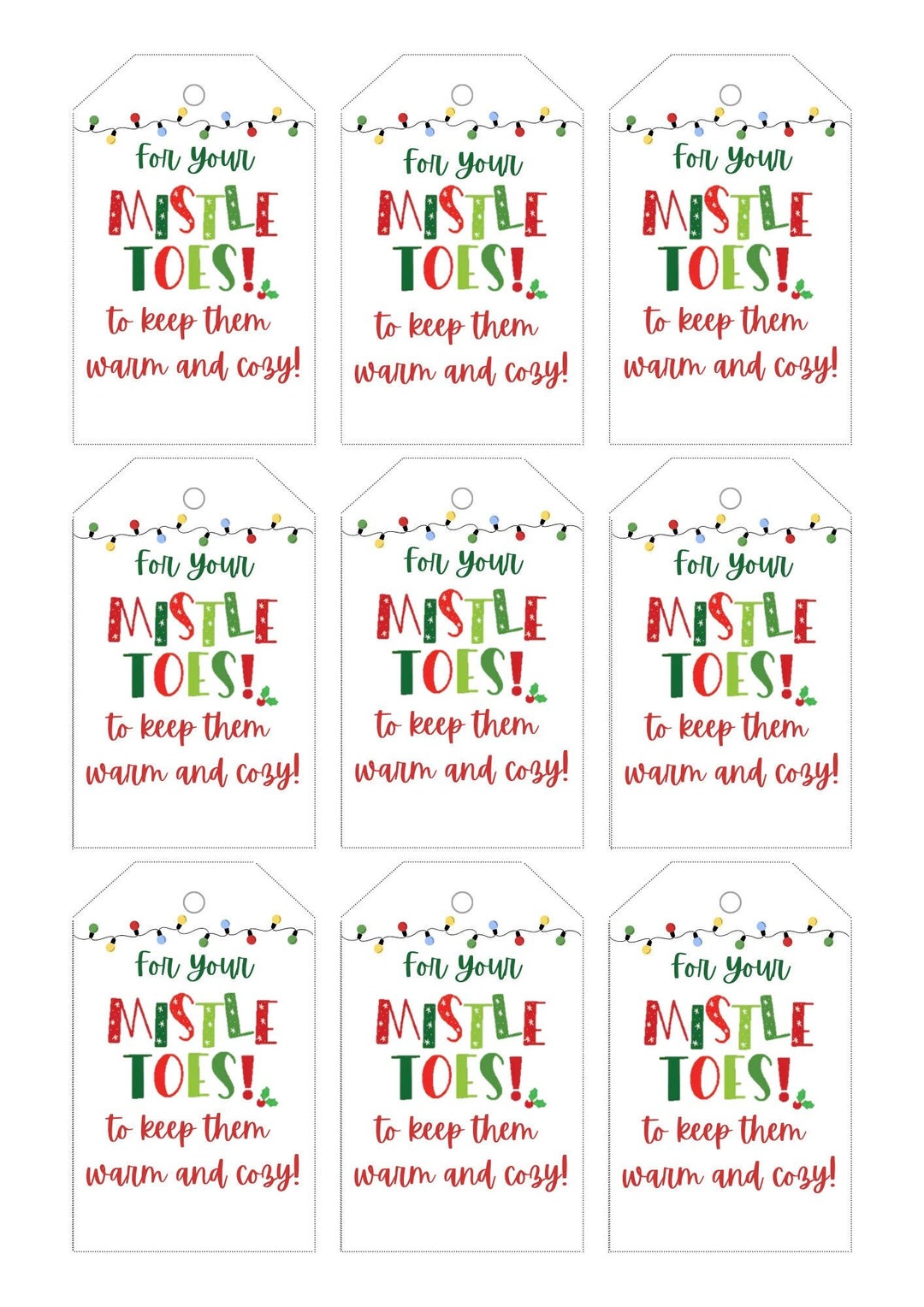 Cozy Socks Christmas Gift Tags - Etsy