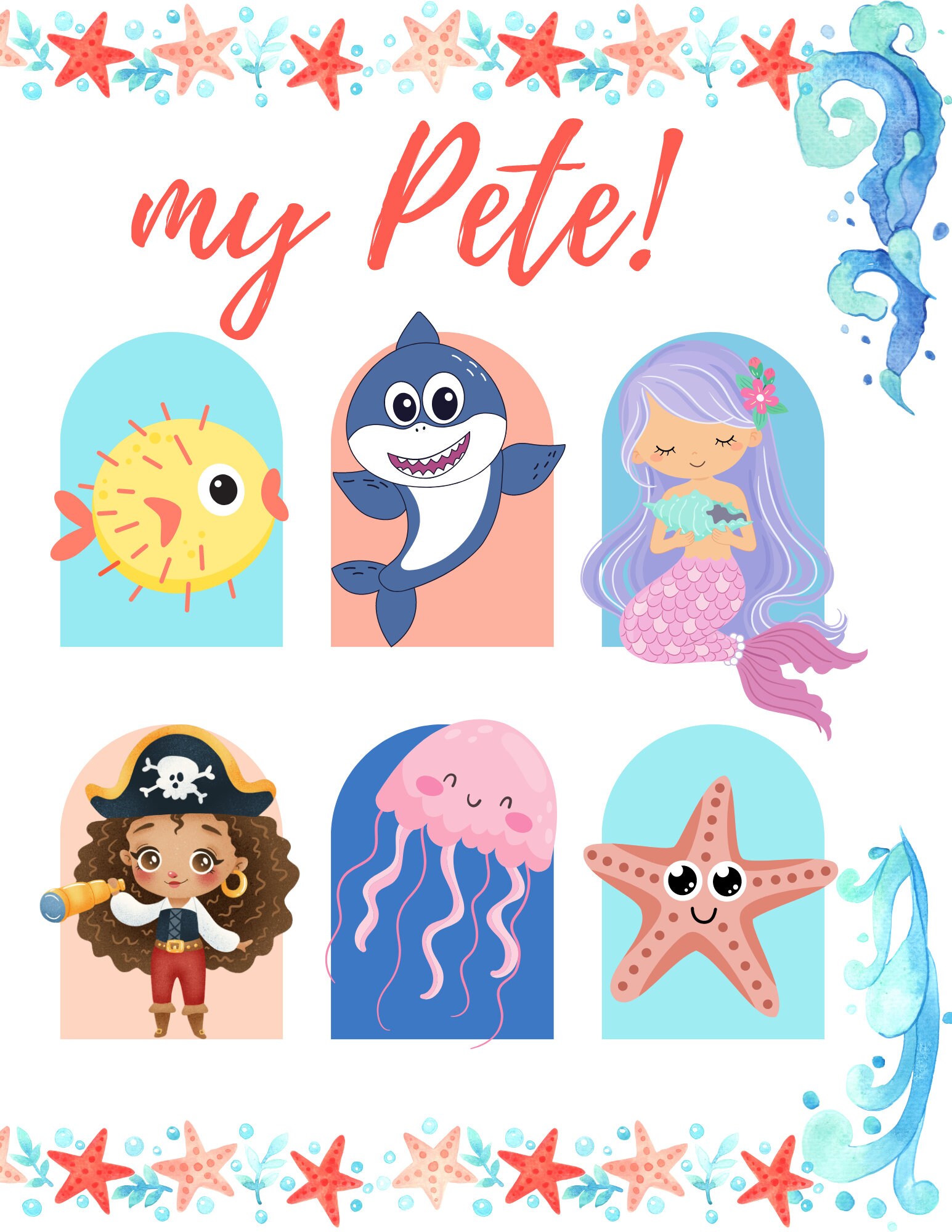 Don't Eat Pete Game - Mermaid/ocean Edition - Etsy