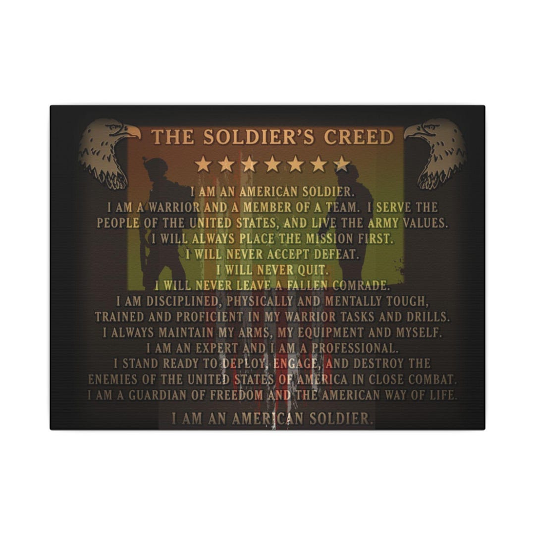 THE SOLDIER'S CREED Matte Canvas, Stretched, 0.75" - Etsy