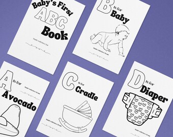 Baby's First ABC Baby Shower Guest Book Coloring Book - Etsy