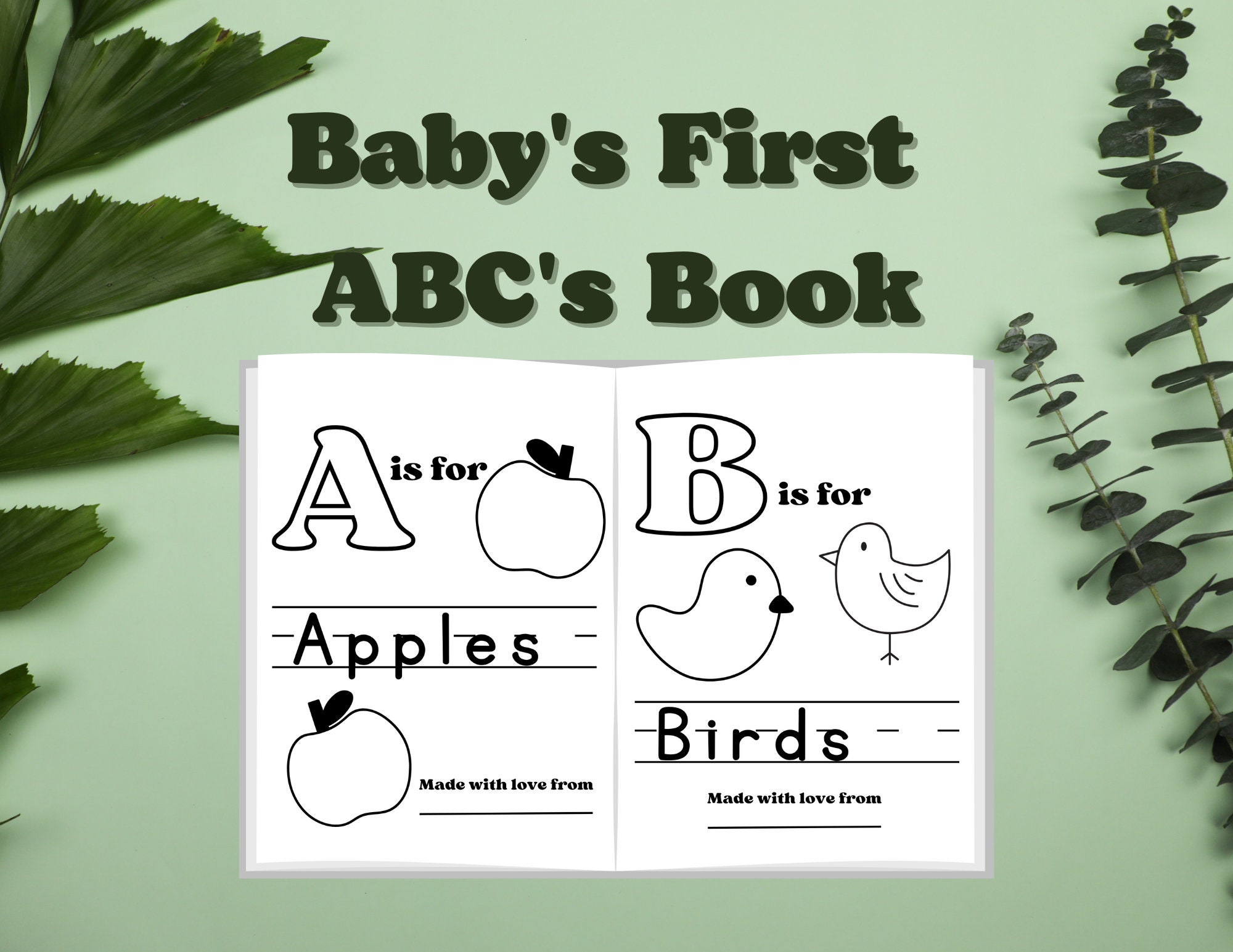 Baby's First ABC Book Shower Game Coloring Book Unique Baby Shower ...