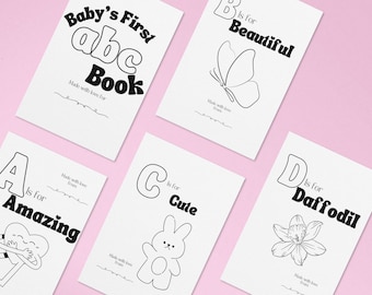Baby's First ABC Baby Shower Guest Book Coloring Book - Etsy