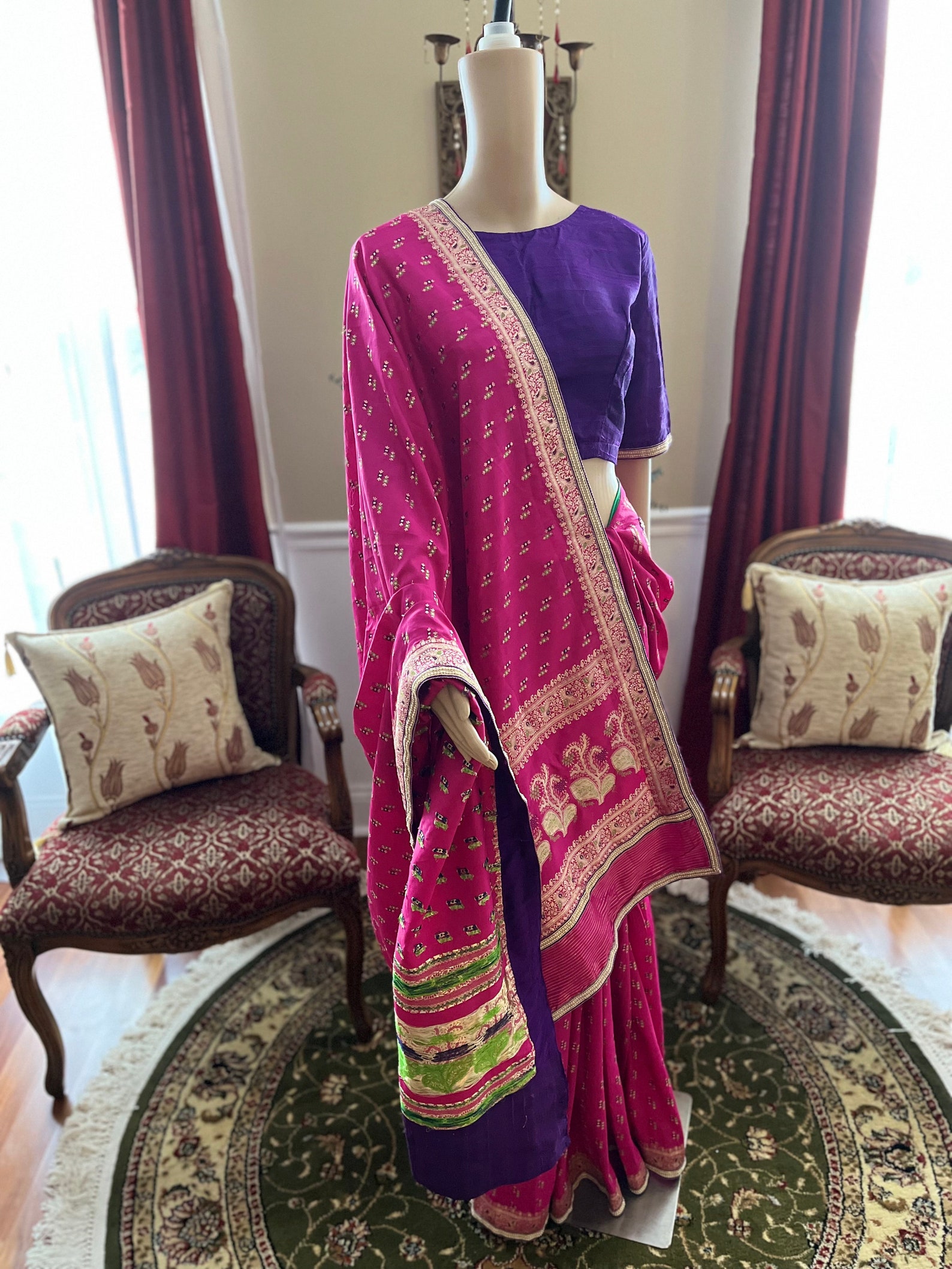 Redesigned Vintage Banarasi Silk Saree - Etsy