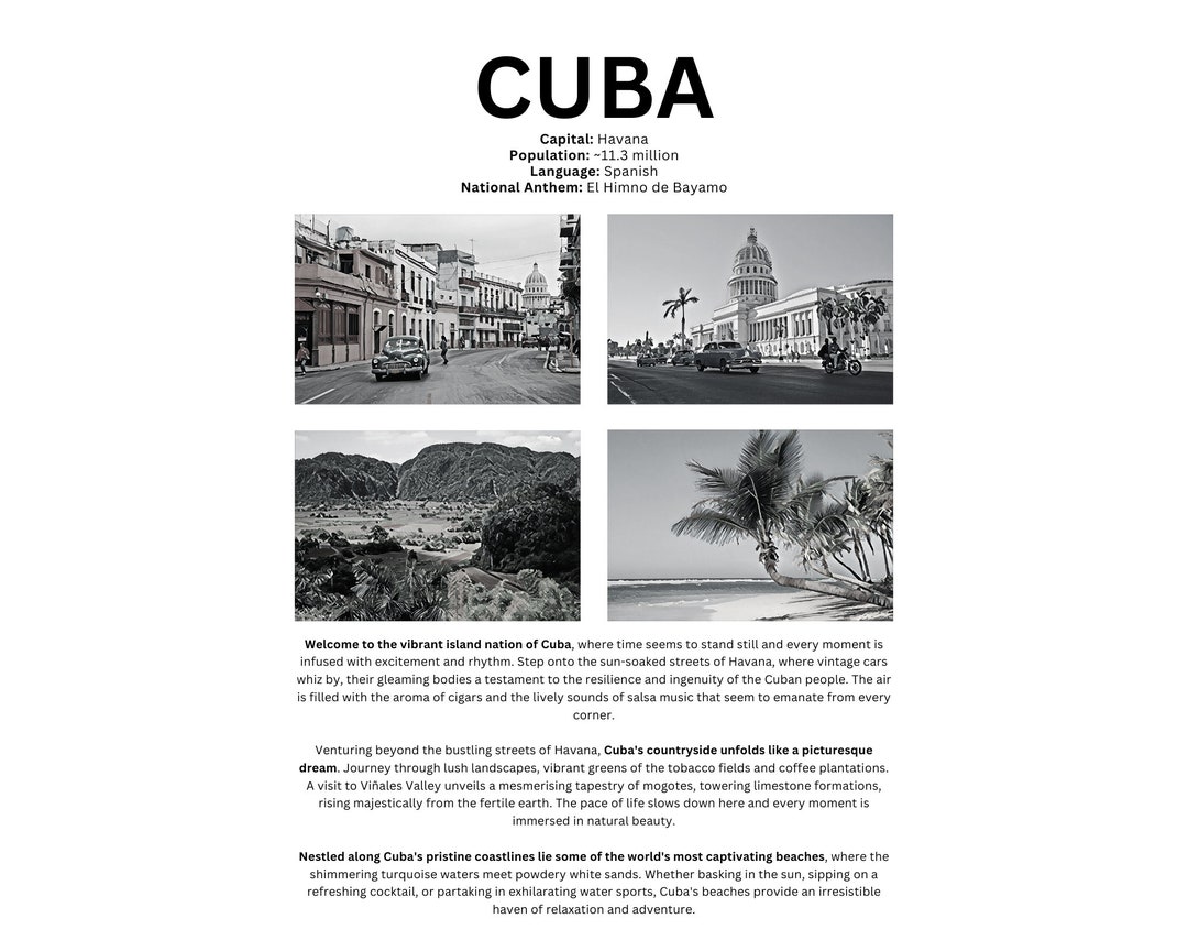 Cuba Printable Art - Digital Download Travel Poster - Cuba Digital ...