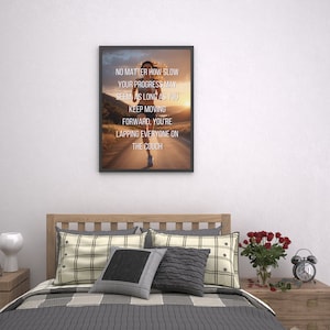 Motivational Running Poster | 'keep Moving Forward' Quote | Female ...