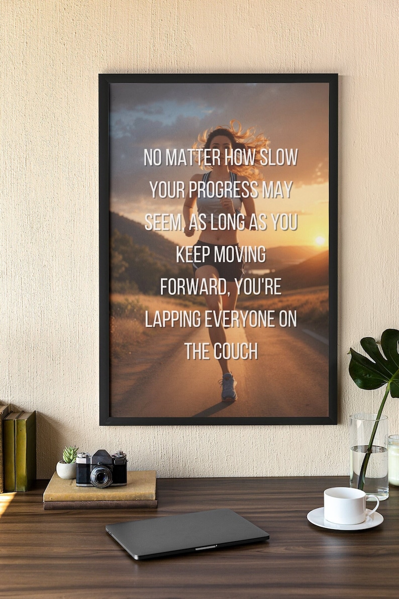 Motivational Running Poster | 'keep Moving Forward' Quote | Female ...