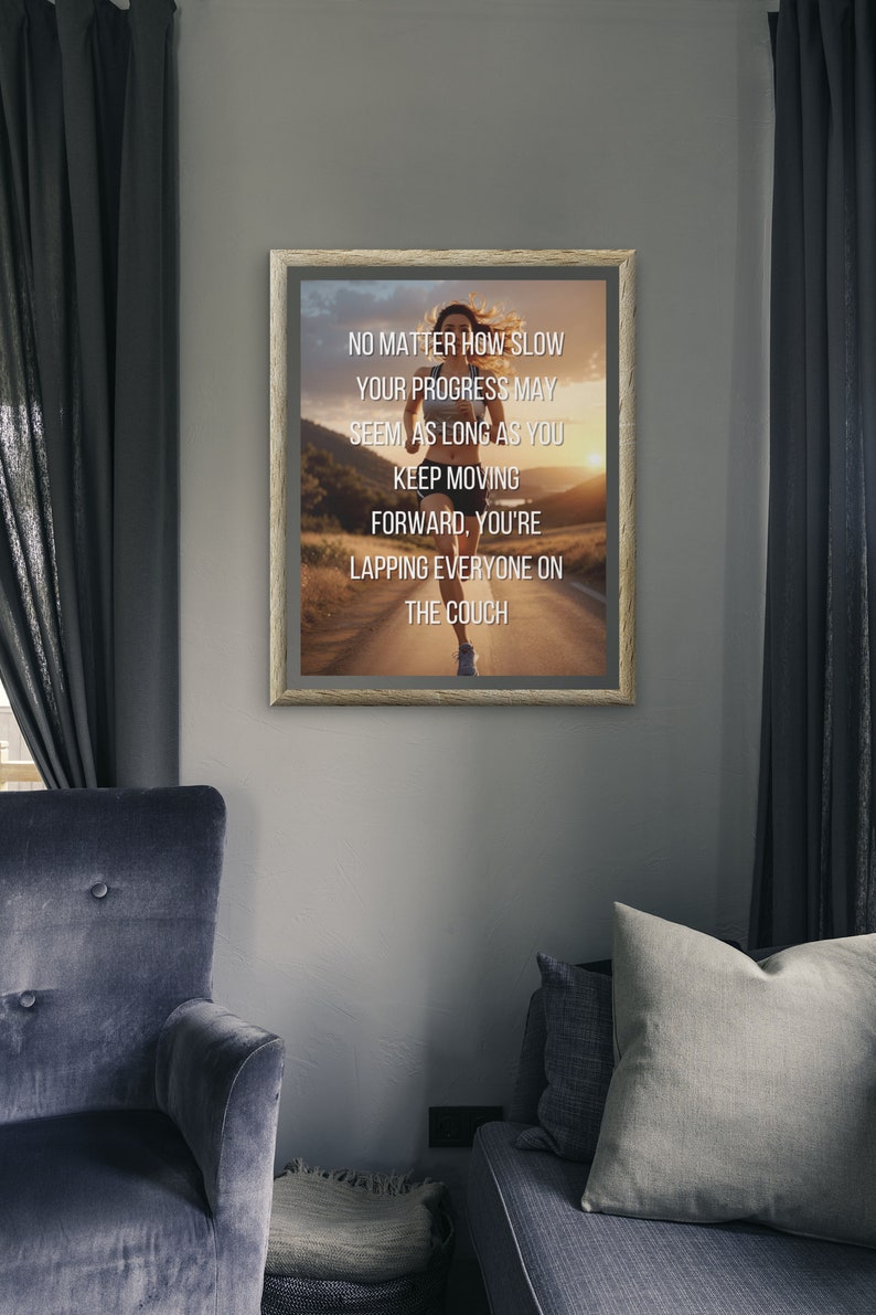 Motivational Running Poster | 'keep Moving Forward' Quote | Female ...
