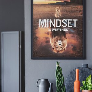 Mindset is Everything Quote Wall Art (poster/canvas) | Lion Cub ...