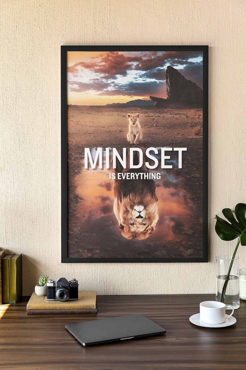 Mindset is Everything Quote Wall Art (poster/canvas) | Lion Cub ...