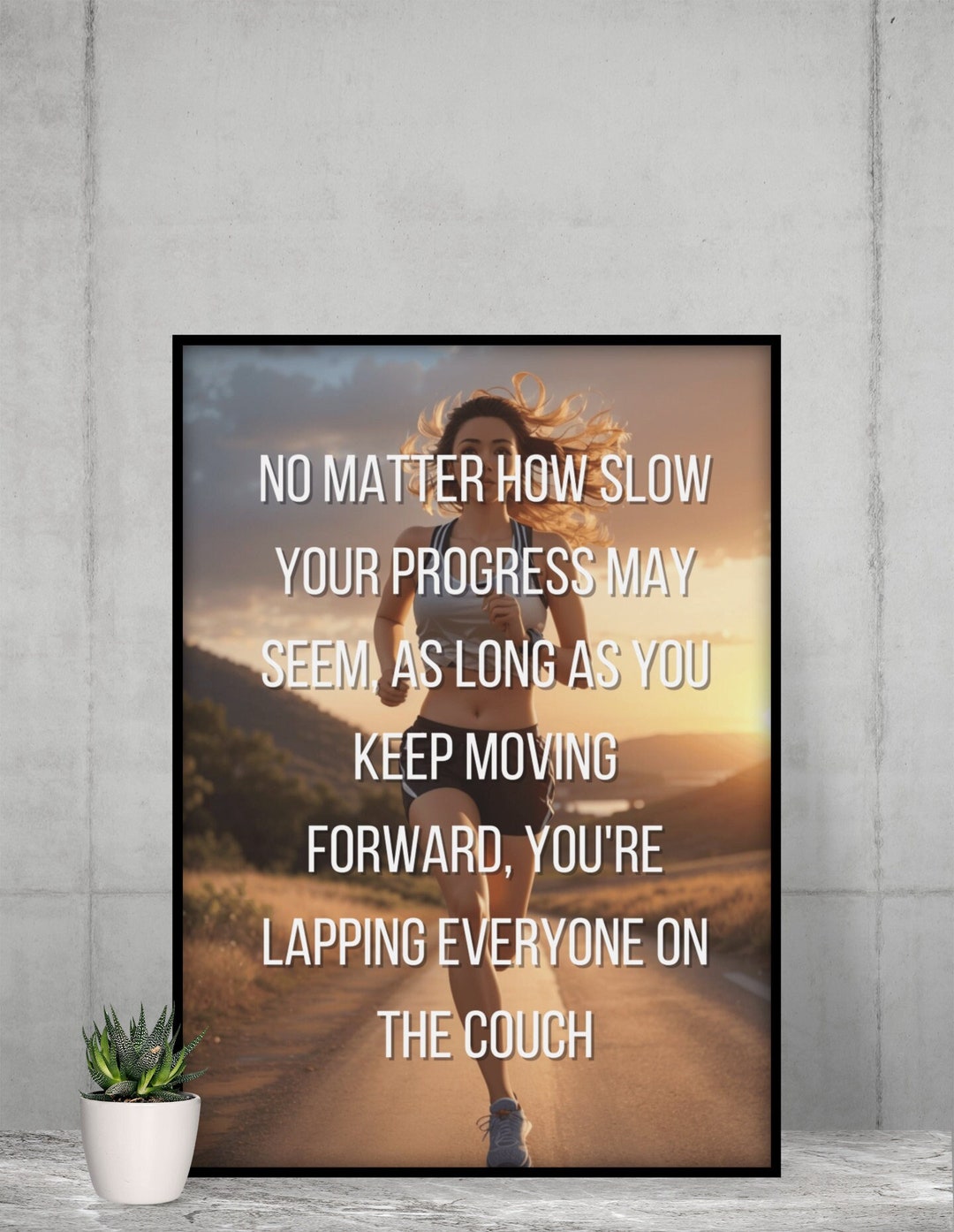 Motivational Running Poster | 'keep Moving Forward' Quote | Female ...