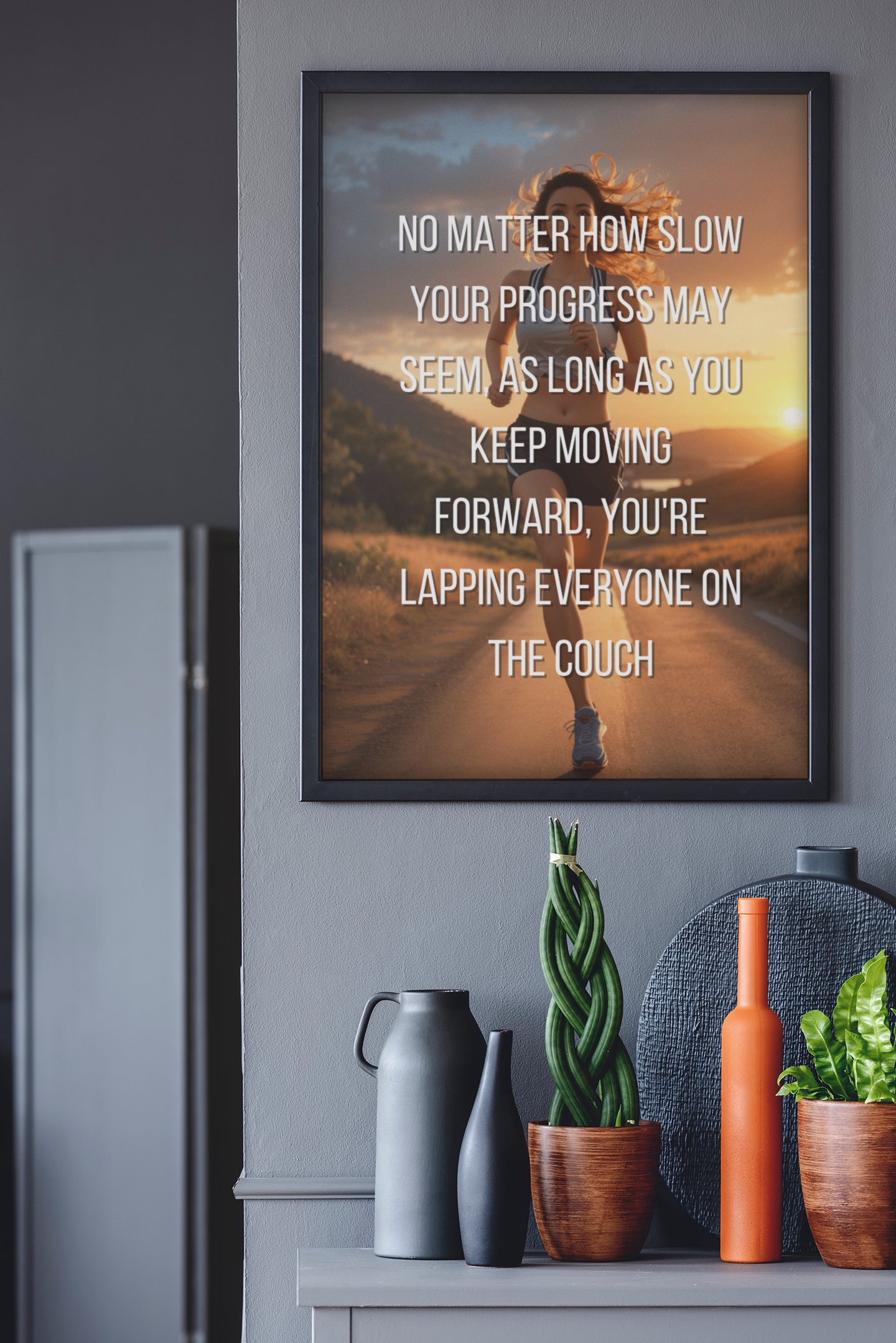 Motivational Running Poster | 'keep Moving Forward' Quote | Female ...