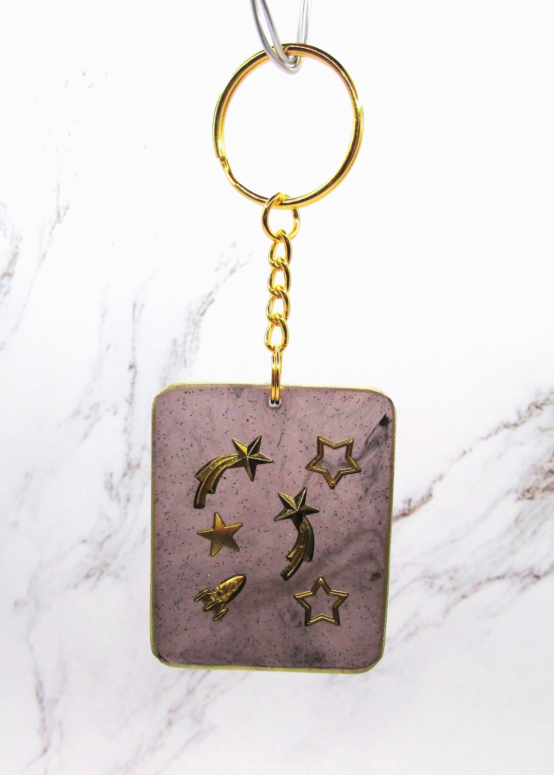 Epoxy Resin Keychain, Cosmos - Etsy