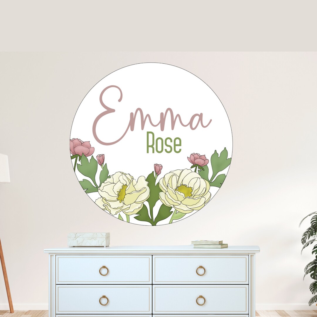 Peony Floral SVG - Peony Floral Nursery Sign SVG - Floral Design ...