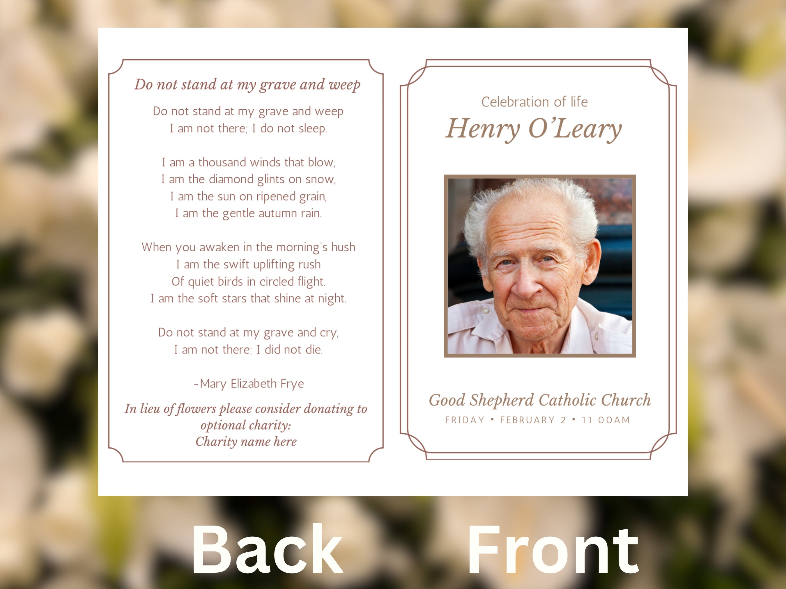 Catholic Funeral Program Template: Minimalist Memorial Mass (digital ...