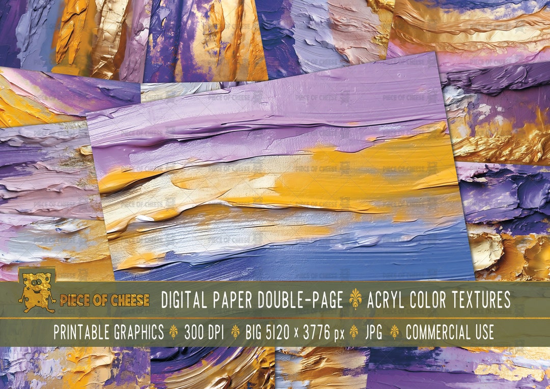 Realistic Acrylic Textures Clipart | 300dpi | 16 Printable Separate PNG ...