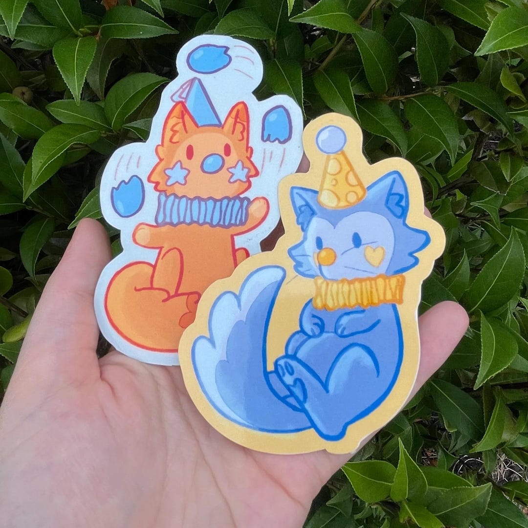 Cute Clown Cat Stickers ! - Etsy