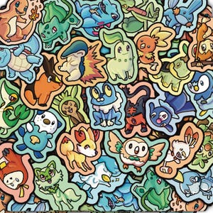 Pokemon Starters Sticker Set! All Generations! - Etsy