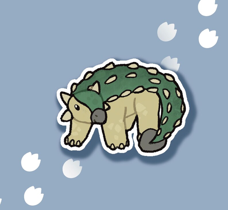 Dinosaur Stickers - Feathered Raptor and Ankylosaurus Stickers - Etsy