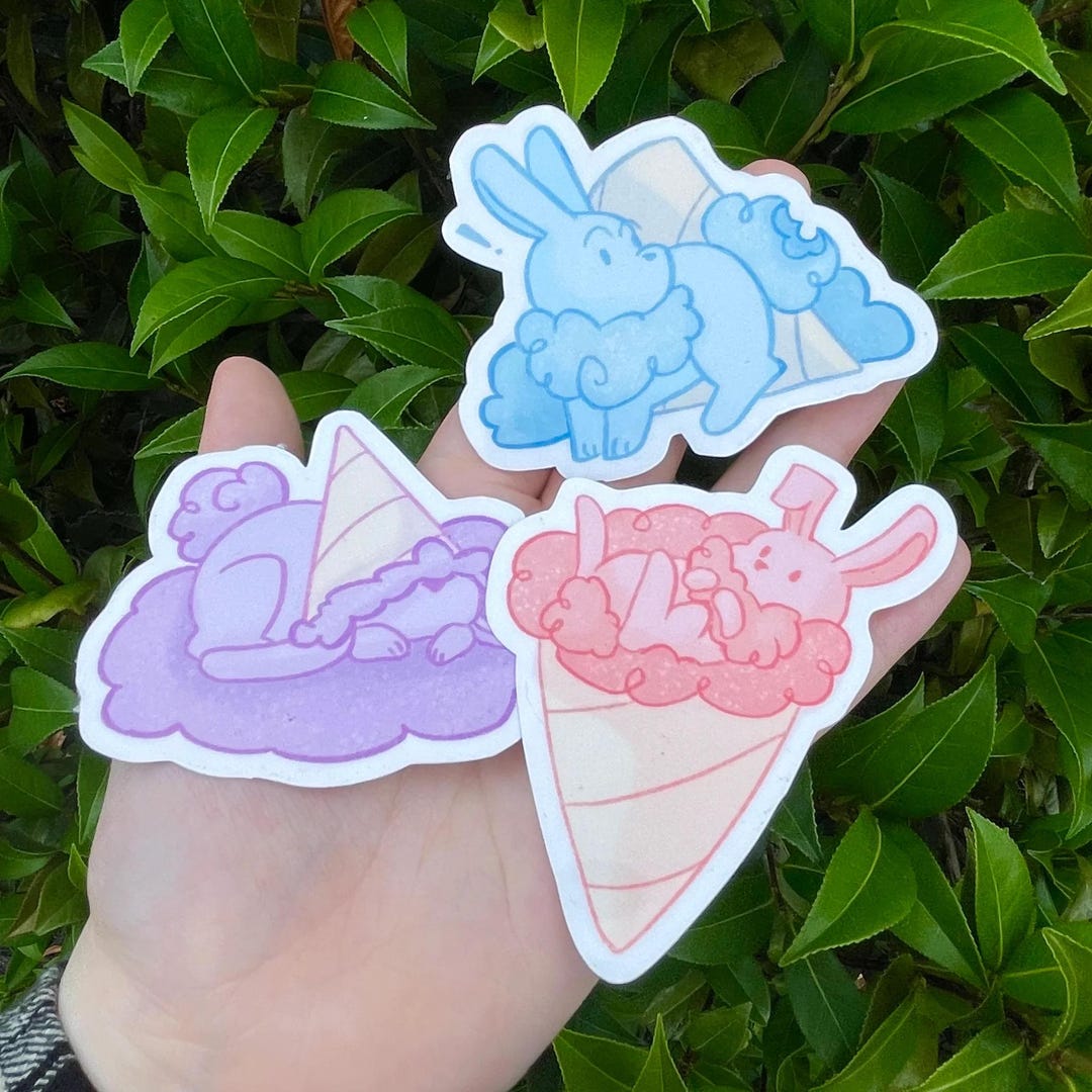Cute Cotton Candy Bunny Stickers !! - Etsy