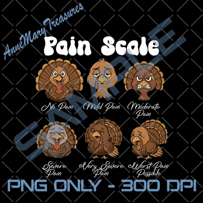 Thanksgiving Pain Scale Turkey Png, Nurse Pain Scale Png, Emotional ...