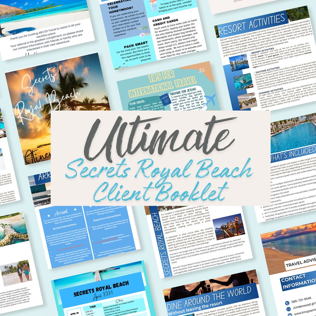 The Ultimate Secrets Royal Beach Client Information & Itinerary - Etsy