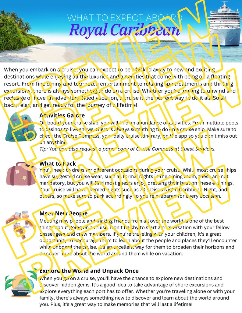 The Ultimate Royal Caribbean Pre-cruise Client Sequence - Etsy
