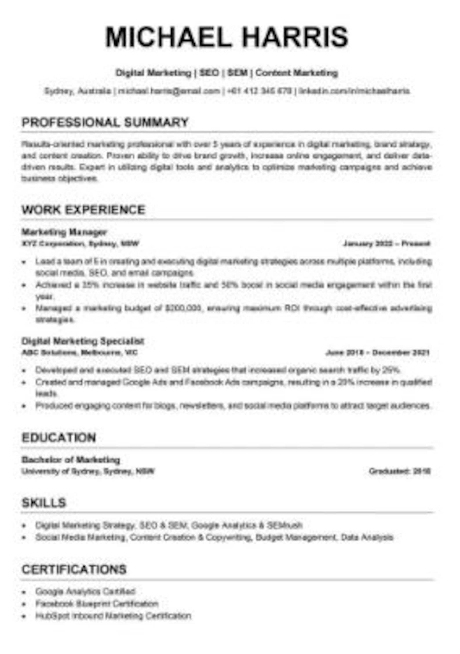 Teen Resume Template | First Job, High School Student (word & Google ...