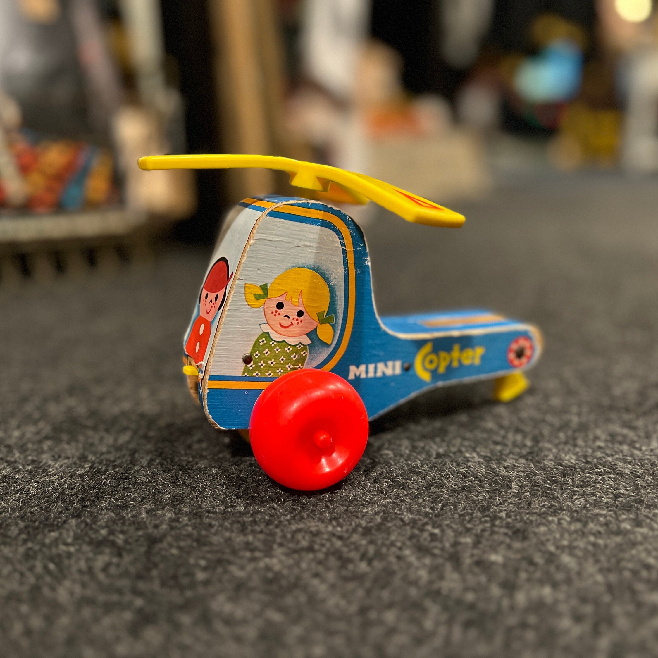 Vintage 1970 Fisher Price Mini Copter 448 Wooden Helicopter Pull Toy - Etsy