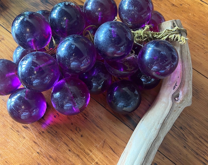 Vintage 1970s Purple Glass Grapes - Etsy