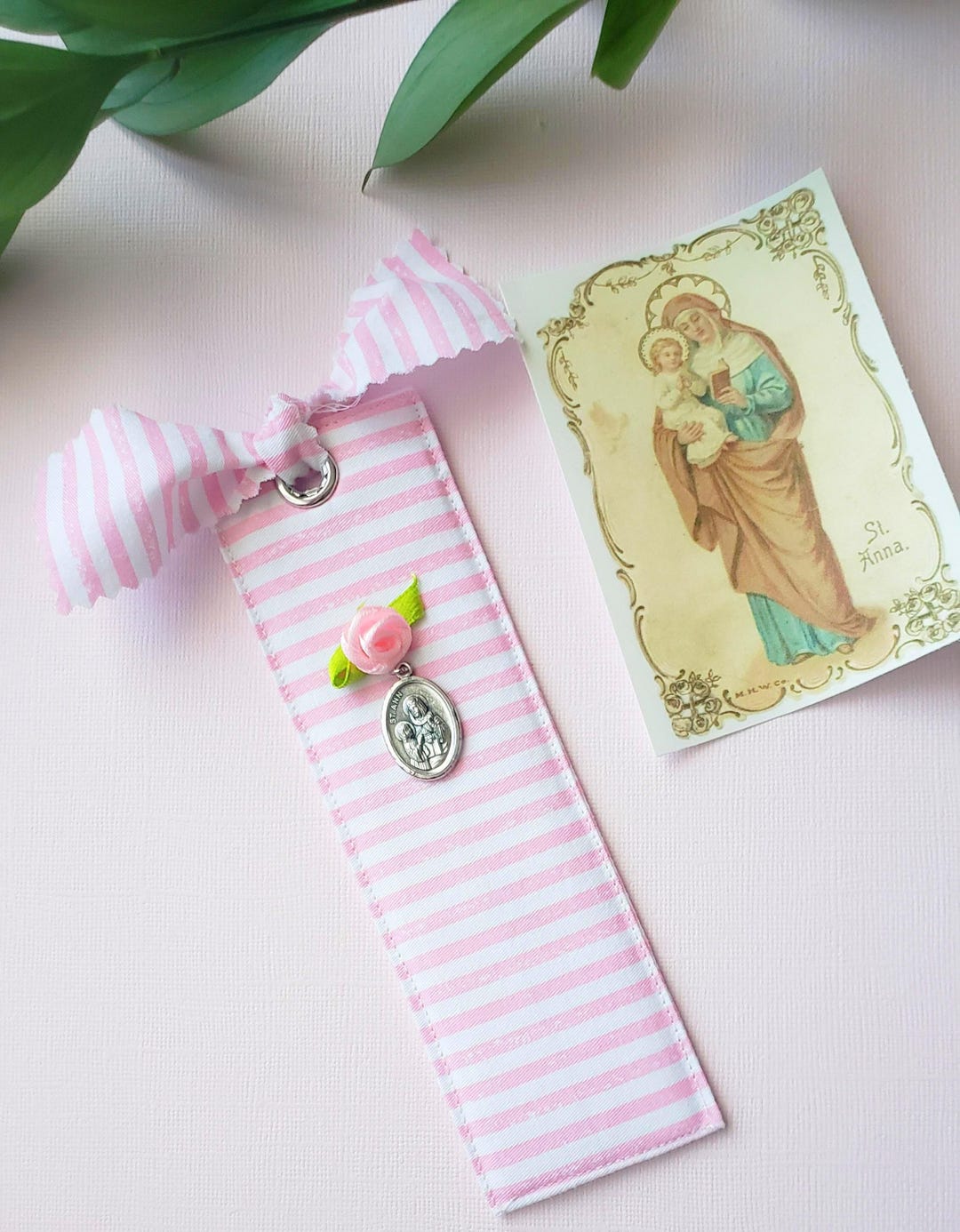 Pink Cotton Bookmarks Catholic Bookmark Book Accessory First Communion ...