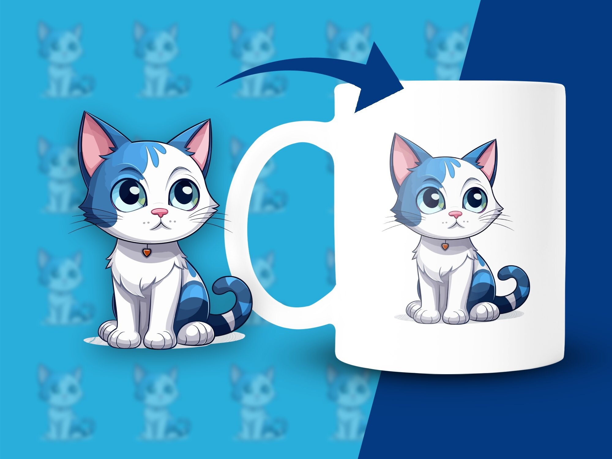 Cartoon Cute Cat SVG PNG EPS, Commercial Use Clipart Vector Graphics ...