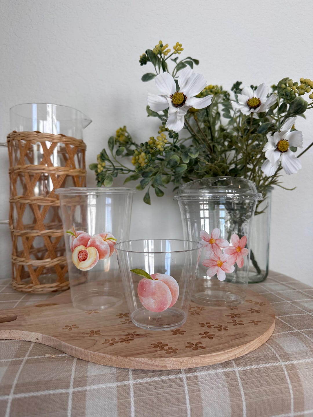 PACKS OF 10. One Sweet Peach Party Cups for Birthdays, Baby Showers ...