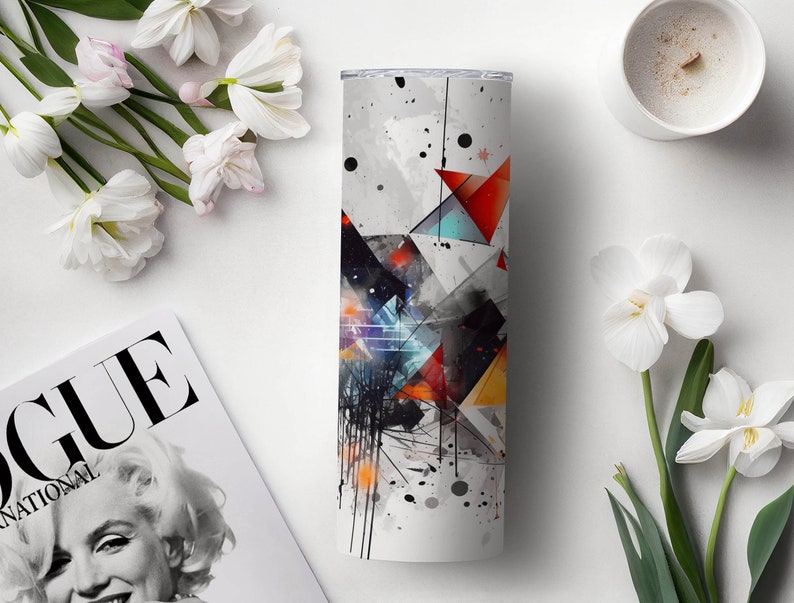 Geometric Ink Splatter 20 Oz Skinny Tumbler Sublimation Designs ...