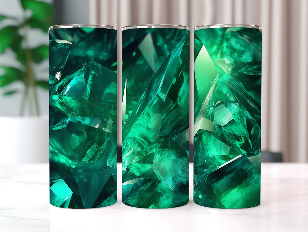 3D Emerald Geode 20 Oz Skinny Tumbler Sublimation Designs, Straight and ...