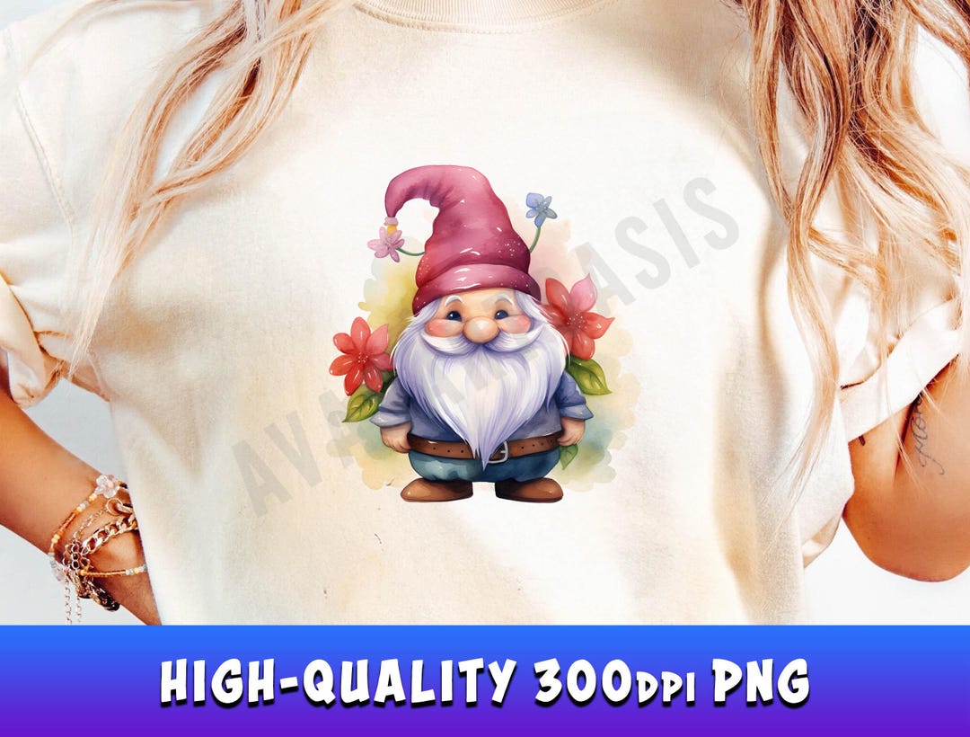 Cute Watercolor Gnome PNG Clipart, Fall Gnome Sublimation Design in ...