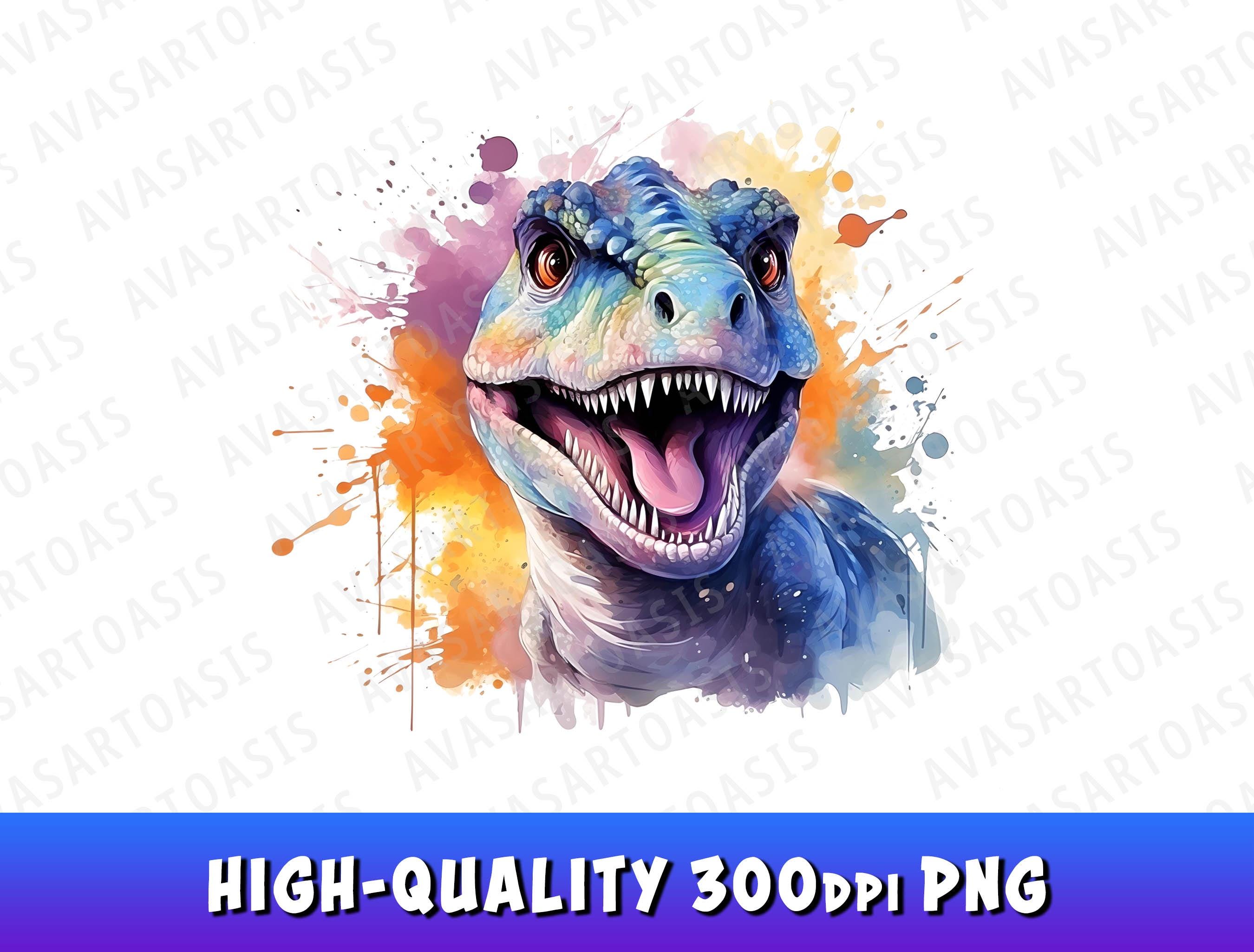 Watercolor T-rex Dinosaur Clip Art, 300dpi PNG, Dinosaur PNG, Kids ...