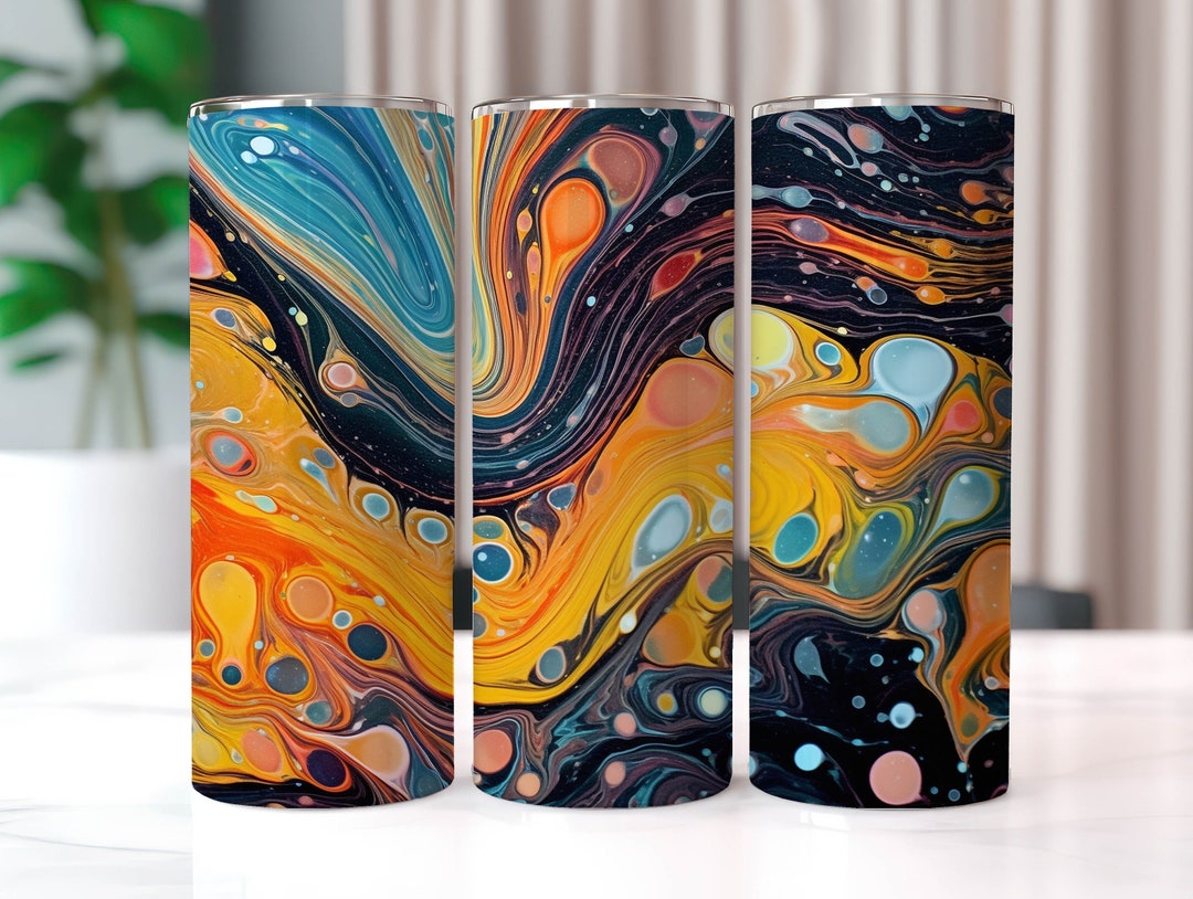 Fluid Art Acrylic Tumbler Wrap, 20 Oz Skinny Tumbler Sublimation ...