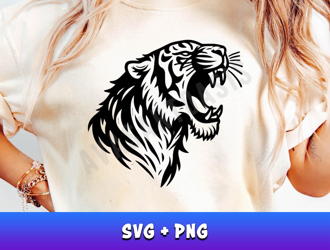 Tiger SVG PNG, Jungle Animal Clipart for Cricut and Silhouette, Safari ...