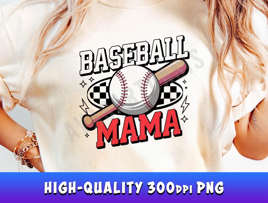 Baseball Mama PNG in Varsity, Baseball Mom Sublimation Designs for Mom ...